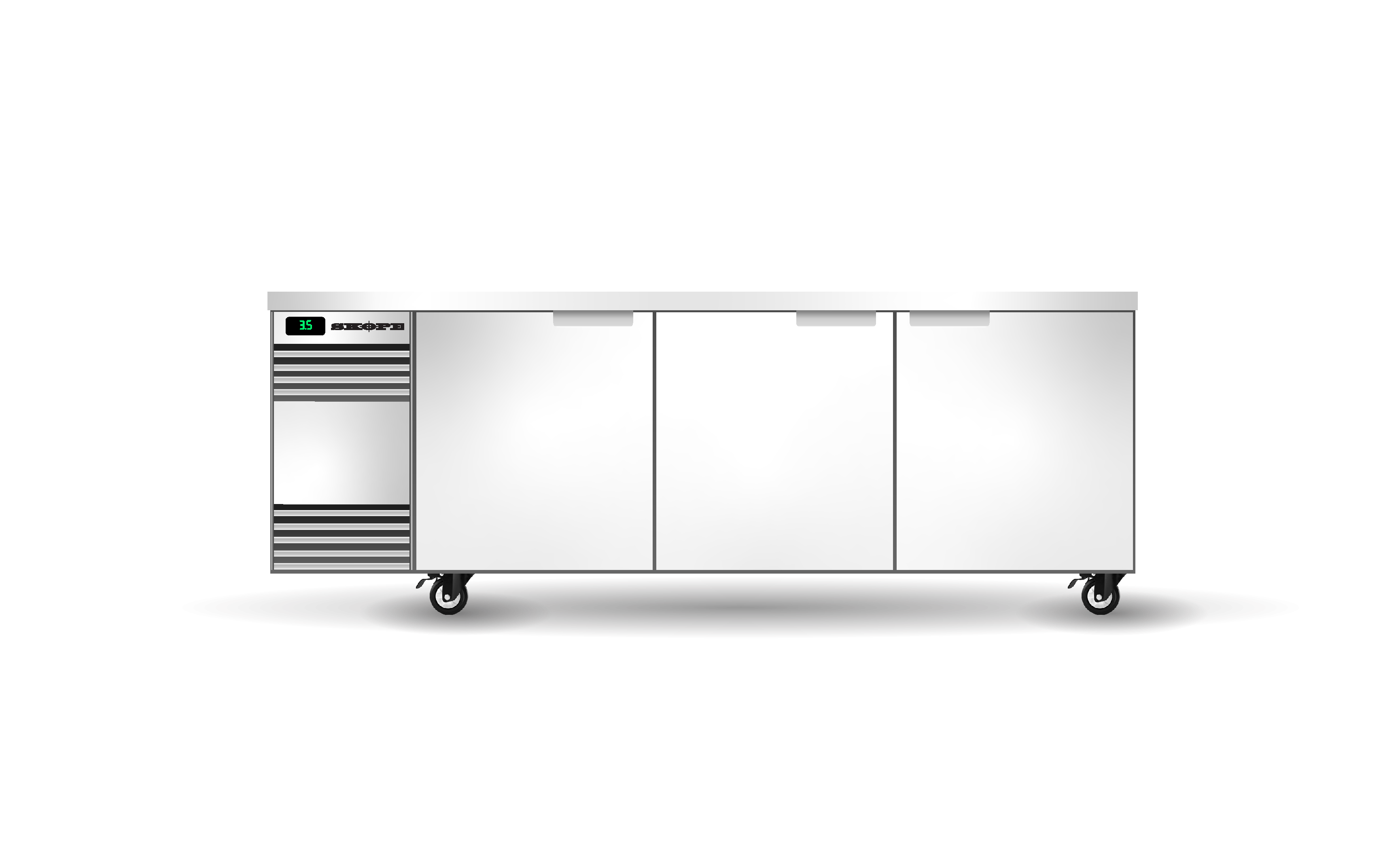 Skope Skope BackBar 3 Solid Swing Door CounterLine Fridge 533L - White