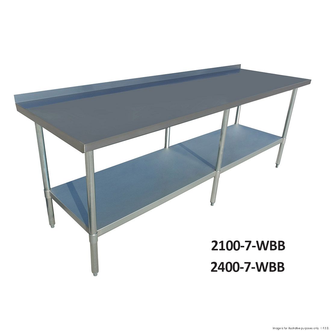 Modular Systems Eco 304 Stainless Steel Table With Splashback 2400X700